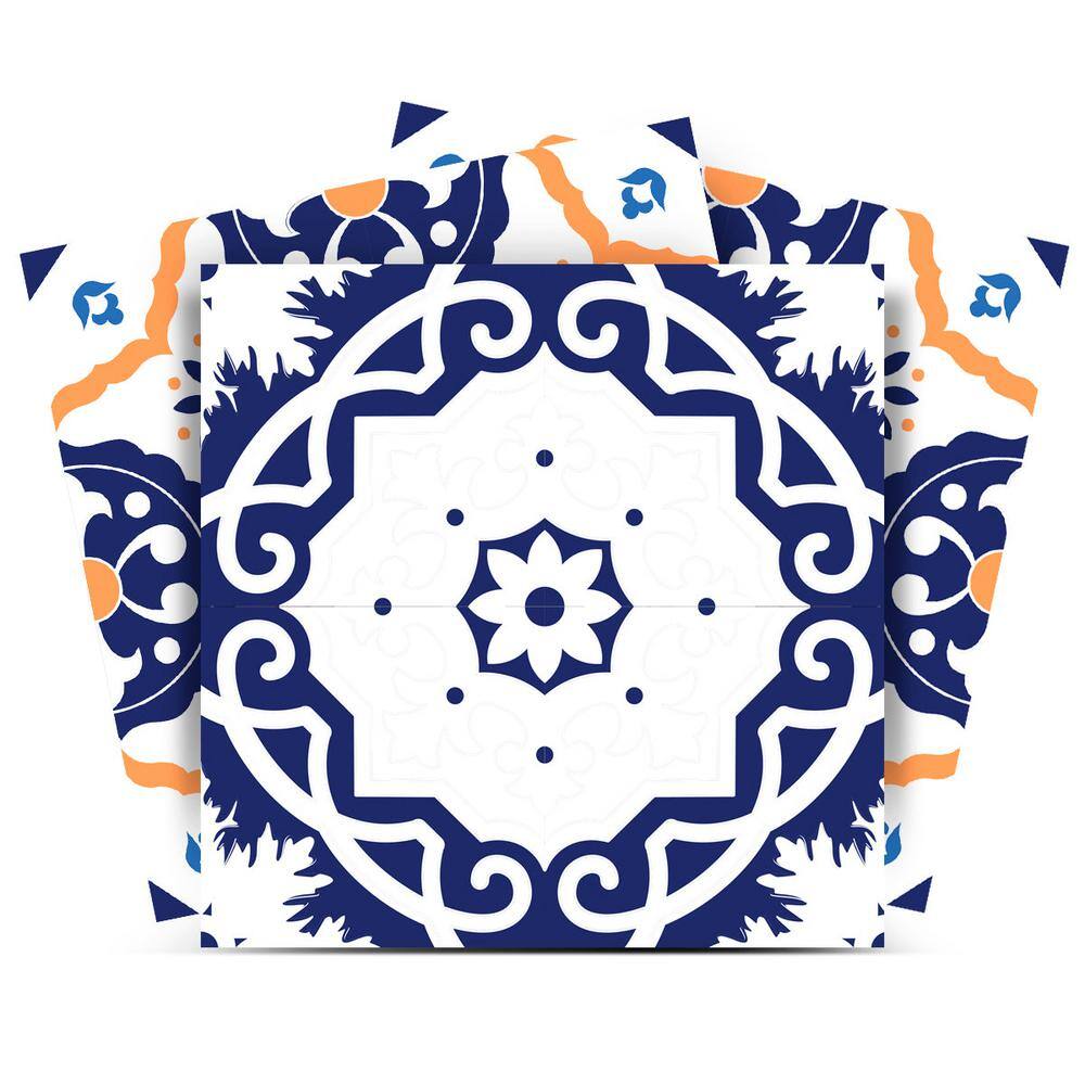 MI ALMA White, Blue, Orange SB41 8 in. x 8 in. Vinyl Peel and Stick ...