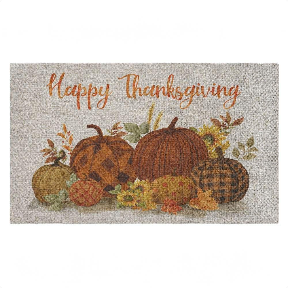 Stupell Industries Happy Thanksgiving Entry Orange 18 in. x 30 in ...