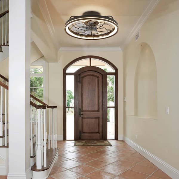 FANNEHONNE 19 in. Indoor Integrated LED Modern Farmhouse Ceiling Fan ...