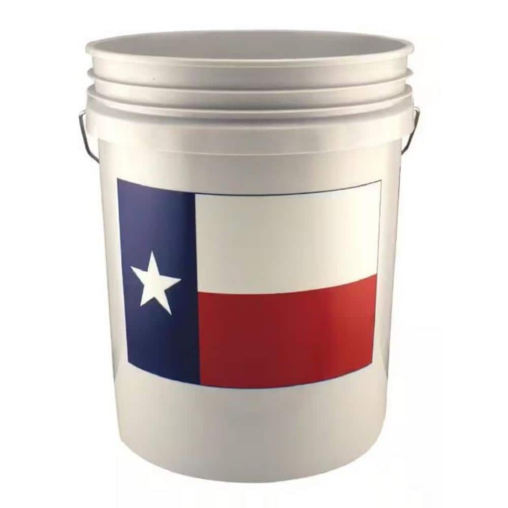 PRIVATE BRAND UNBRANDED 5 gallon Gray Paint Bucket with Texas Flag and ...