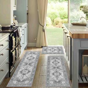 Beige Grey 1.67 ft. x 4.9 ft. Boho Indoor 3-Piece Rug Set TG-D6-03306 ...