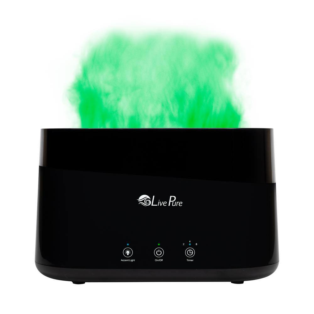 FILTER-MONSTER LivePure AquaFlame Ultrasonic Humidifier-Black LP300HUM ...