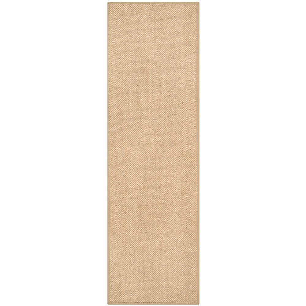 SAFAVIEH Natural Fiber Maize/Gray 3 ft. x 18 ft. Woven Border Runner ...