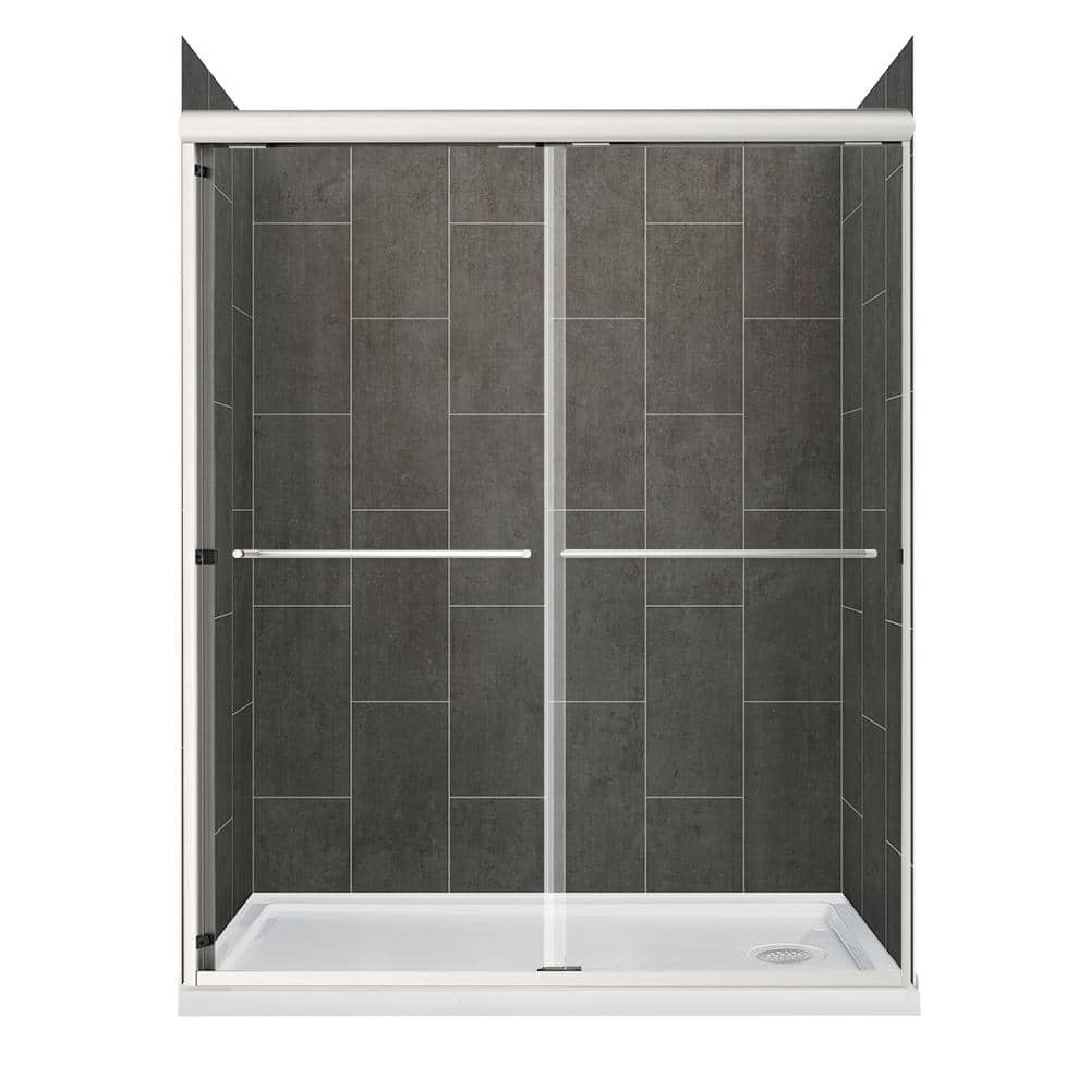 CRAFT + MAIN Cove 60 in. L x 30 in. W x 78 in. H Sliding Right Drain ...