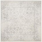 SAFAVIEH Adirondack Ivory/Silver 6 ft. x 6 ft. Square Distressed Border ...