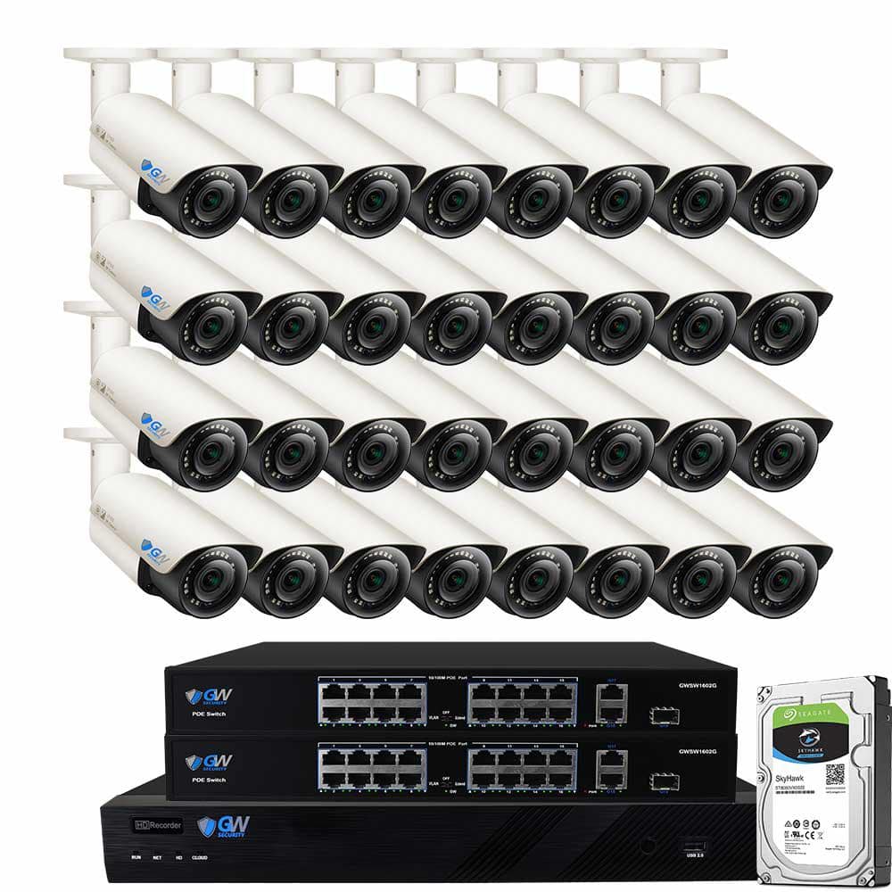 GW Security 32-Channel 8MP 8TB NVR Smart Security Camera System 24 ...
