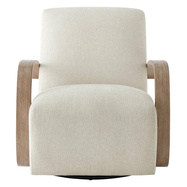 Spruce & Spring Ella Linen Fabric Swivel Accent Chair with U-shaped ...
