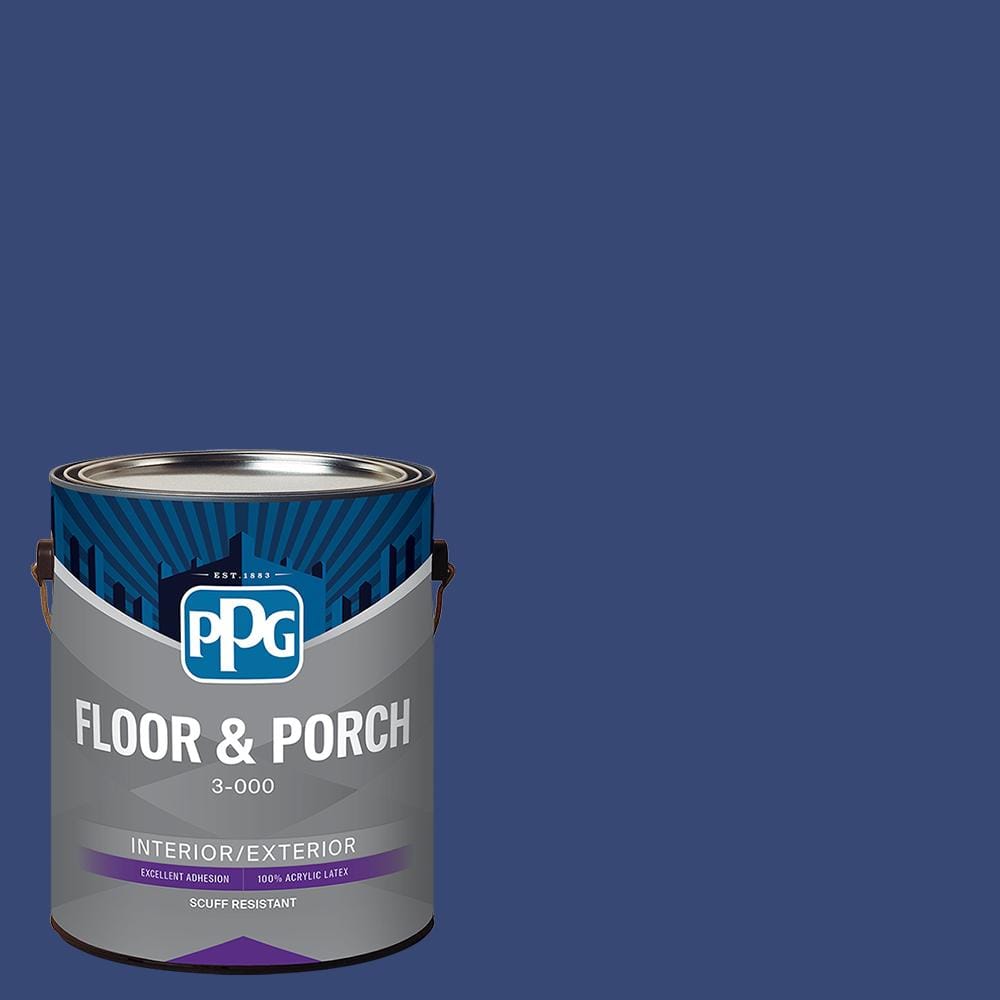 PPG 1 gal. PPG1166-7 Daring Indigo Satin Interior/Exterior Floor and ...