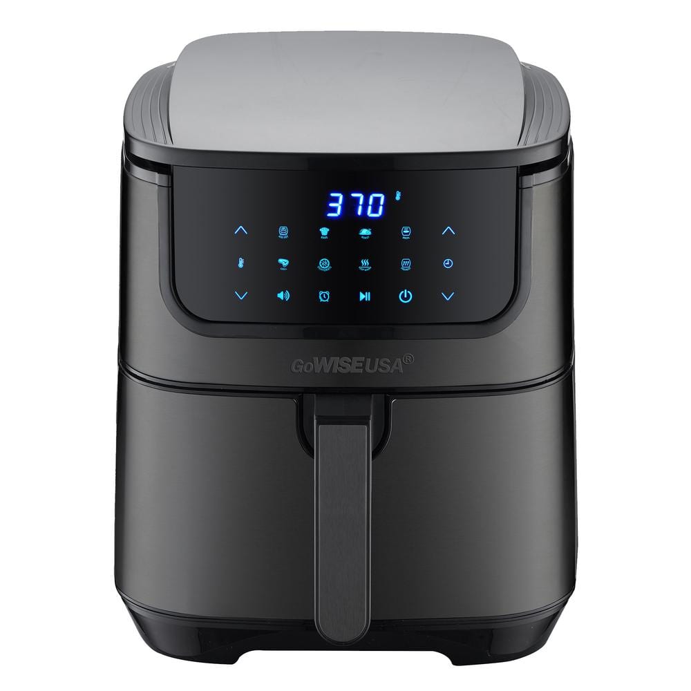 GoWISE USA Max Steel XL 7 qt. Black Stainless Steel Air Fryer and ...