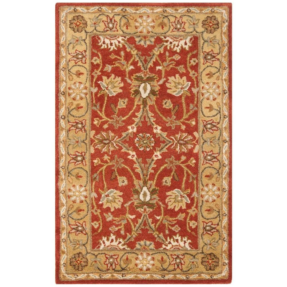SAFAVIEH Antiquity Rust/Gold 4 ft. x 6 ft. Border Area Rug AT249C-4 ...