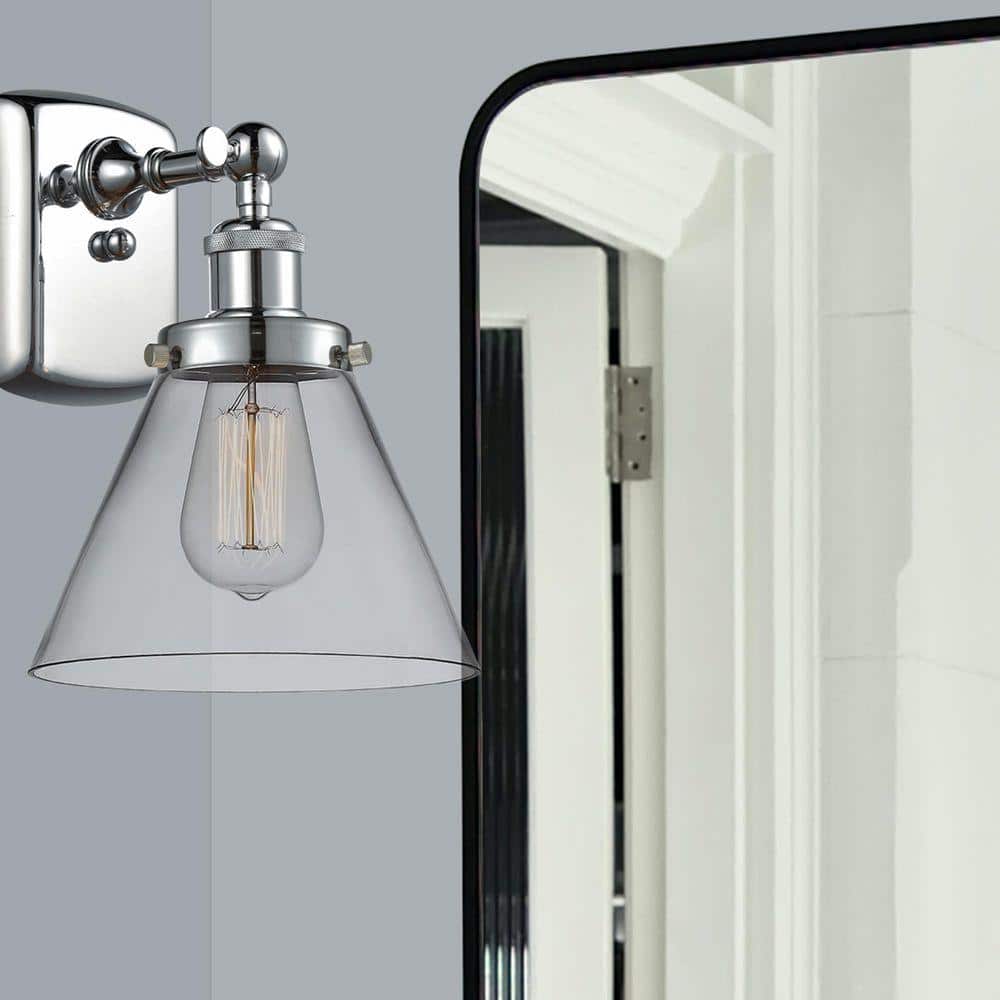 Innovations Cone 1-Light Polished Chrome Wall Sconce with Clear Glass ...