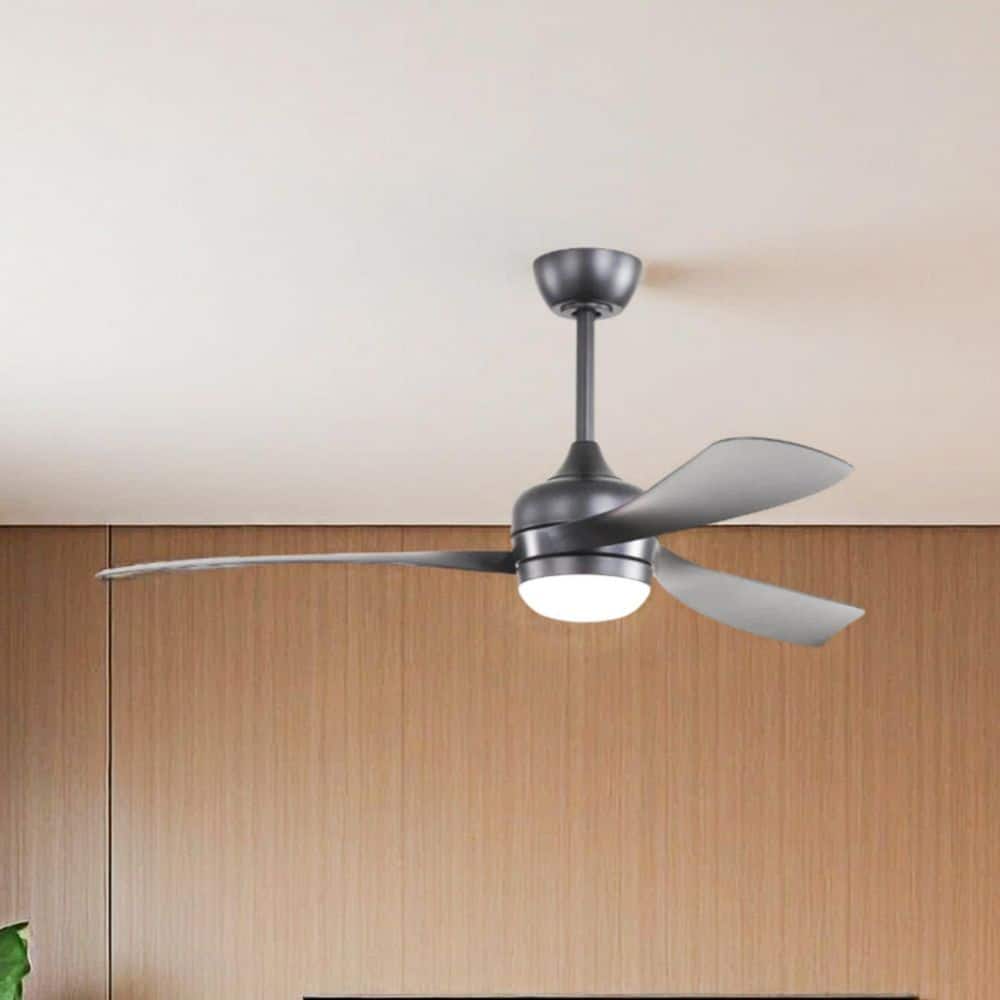 MODERN HABITAT 52 in. Integrated LED Indoor Downrod Mount Black ...