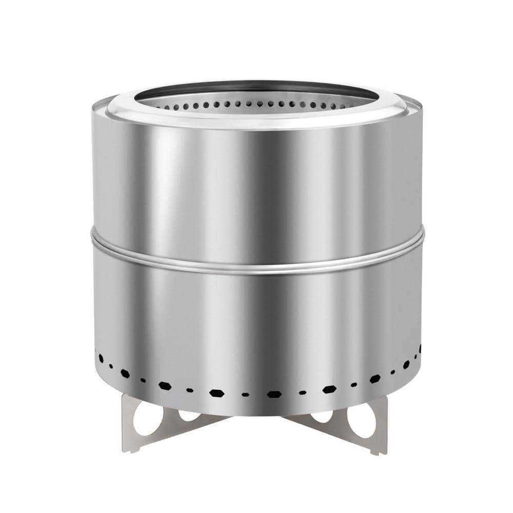 Winado 19.3 in. H Detachable Stainless Steel Smokeless Stove with ...