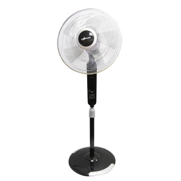 Ecohouzng 16 inch Touch Panel Black Oscillating Pedestal Fan ...