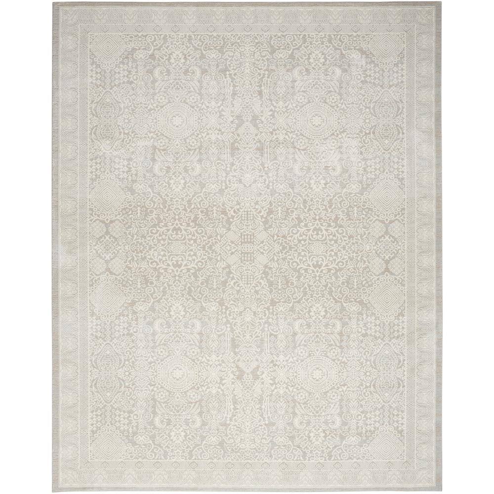 Nourison Renewed Silver Ivory 8 ft. x 10 ft. Distressed Traditional ...