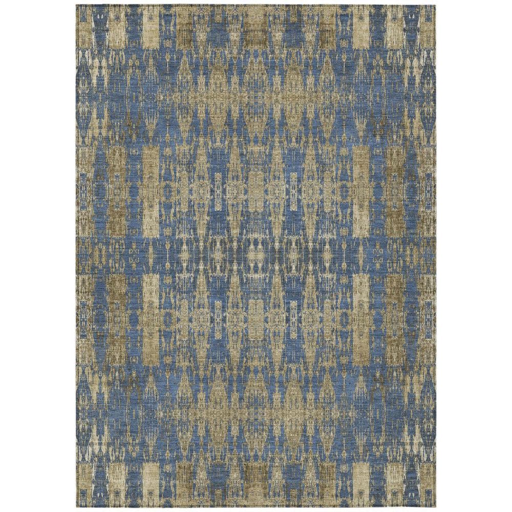 HomeRoots Blue, Taupe, Beige 8 ft. x 10 ft. Woven Moroccan Polyester ...