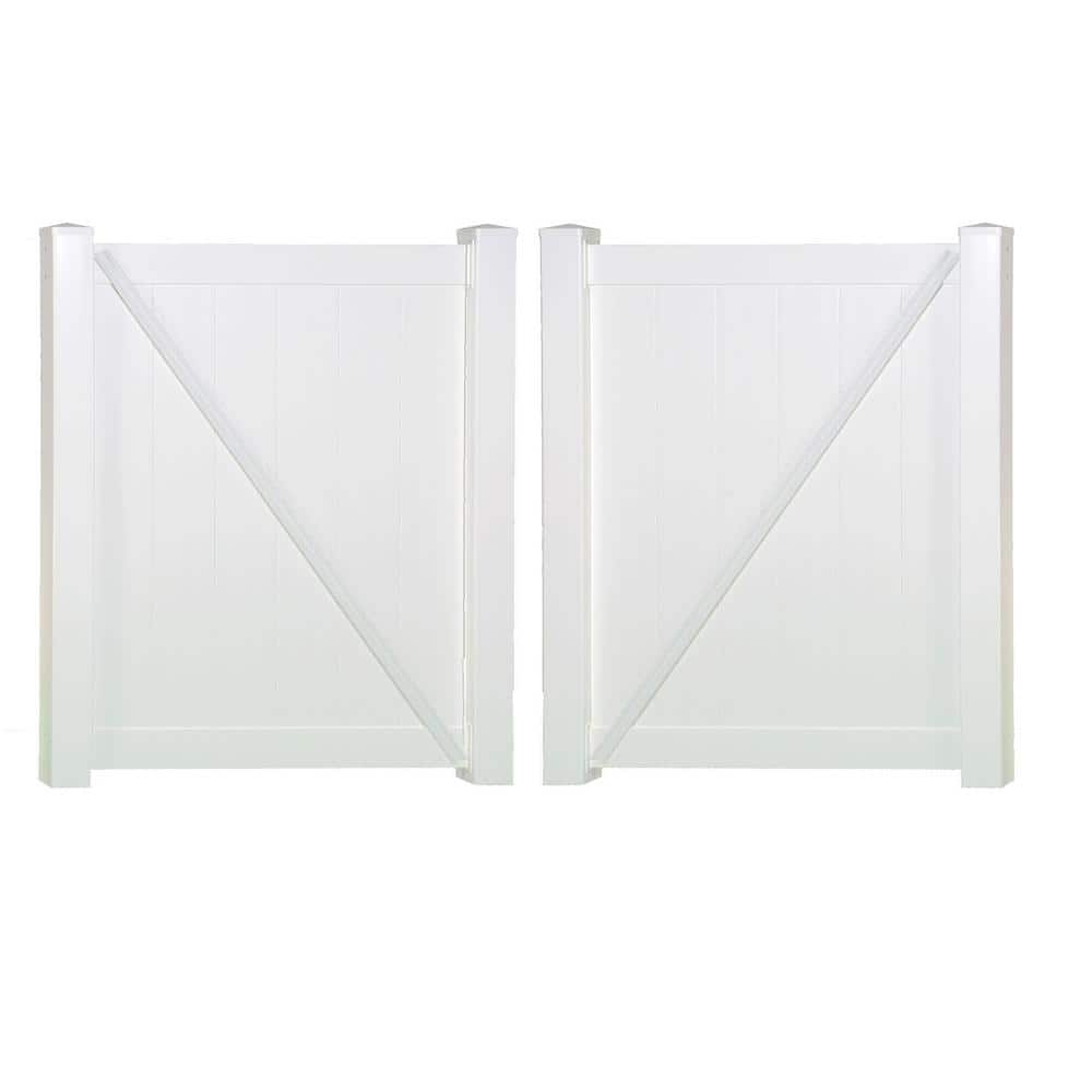 Weatherables Savannah 7.4 ft. W x 4 ft. H White Vinyl Privacy Double ...