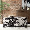HomeSullivan Putnam Textured Black Cowhide Print Storage Bench ...