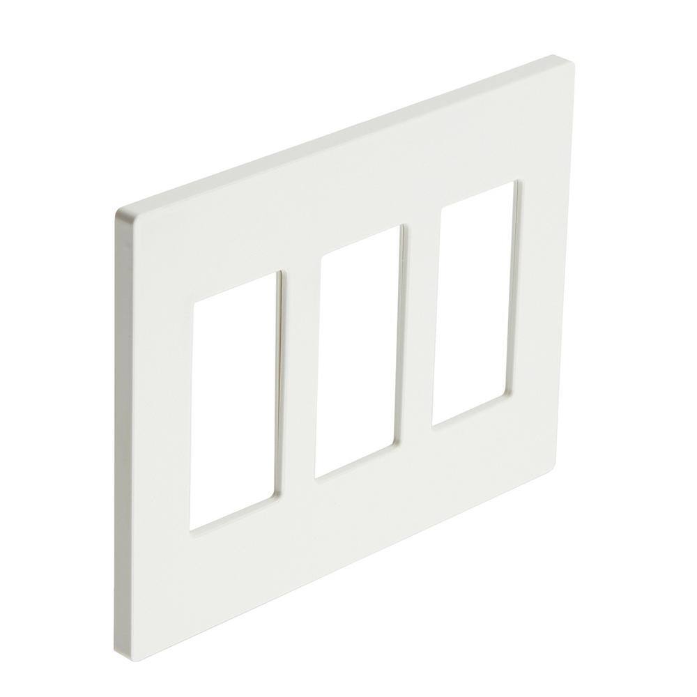 Hampton Bay Maple Hill White 3-Gang Decorator/Rocker Plastic Wall Plate ...