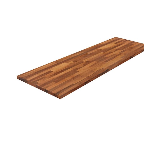 Hampton Bay 6 ft. L x 25 in. D Finished Engineered Walnut Butcher Block ...