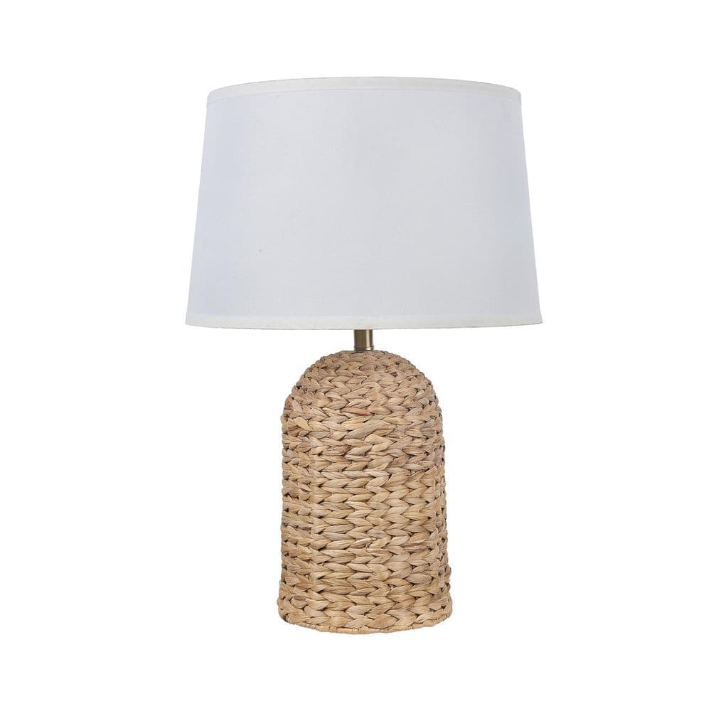23 in. Black Natural Rustic Desk Lamp with Fabric Shade 4037-23-AG ...