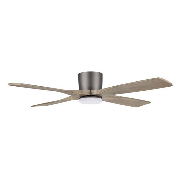 WINGBO 54 in. LED Indoor Gray Ceiling Fan with Remote WBCF-BS36-CH ...