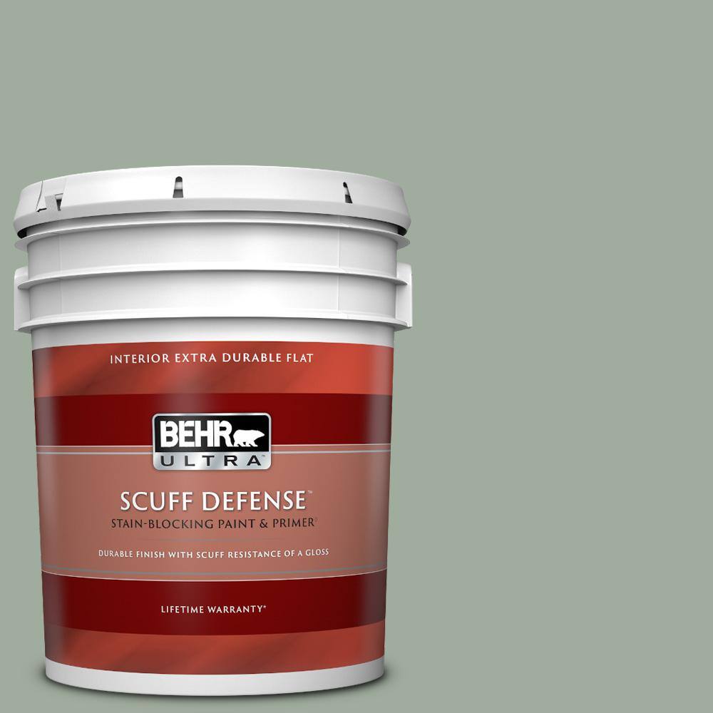 BEHR ULTRA 5 gal. #PPU11-15 Green Balsam Extra-Durable Flat Interior ...