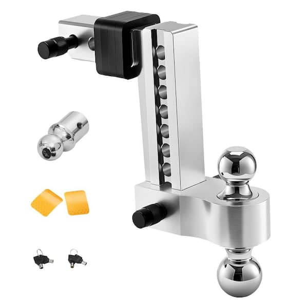 SKYSHALO Adjustable Trailer Hitch, 8 in. Drop Hitch, Tri-Ball Mount for ...