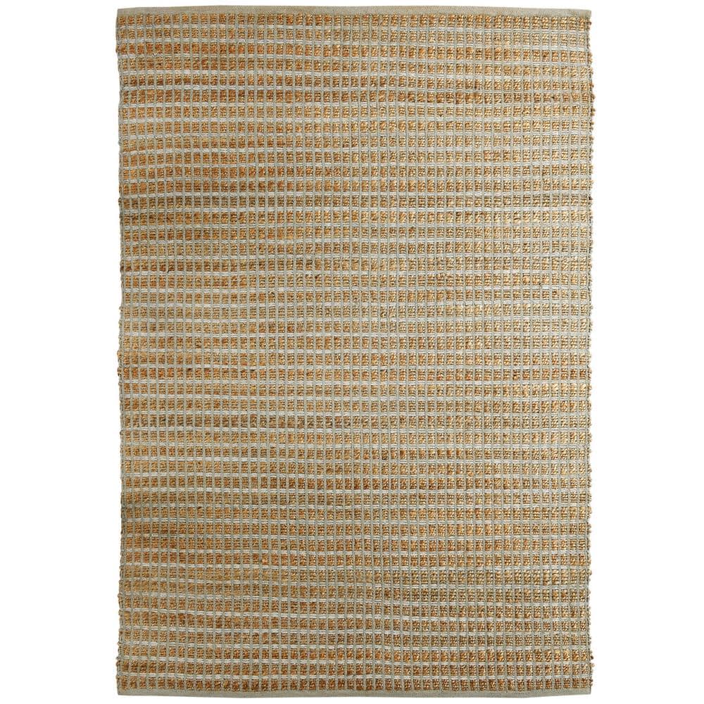Modern Natural Tan/Gray 5 ft. x 7 ft. 9 in. Jute Blend Indoor Area Rug ...