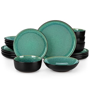 vancasso 16-Piece Jade Green Stoneware Dinnerware Set (Service for 4 ...