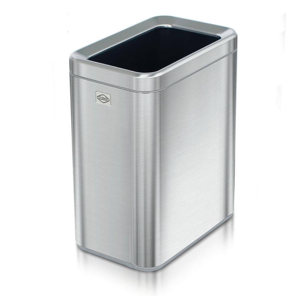 Clorox 2.6 Gal. Stainless Steel Slim Open Top Waste Bin CLX-80500 - The Home Depot