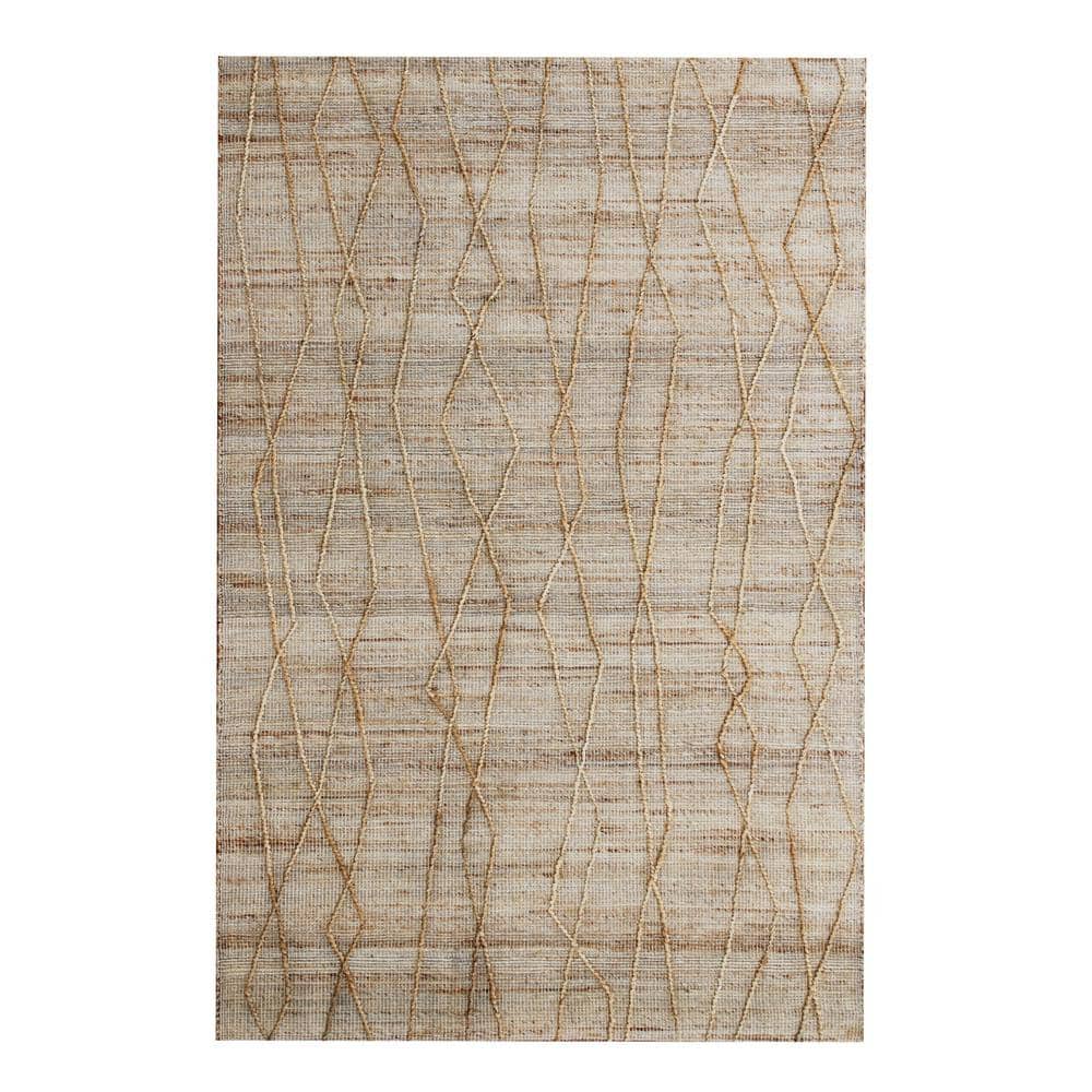 Mauri Natural 7 ft. 9 in. x 9 ft. 9 in. Abstract Modern Jute Blend Area ...