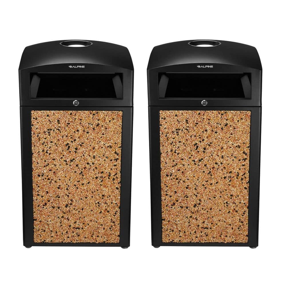 Alpine Industries 40 Gal. Beige Stone All-Weather Outdoor Commercial ...