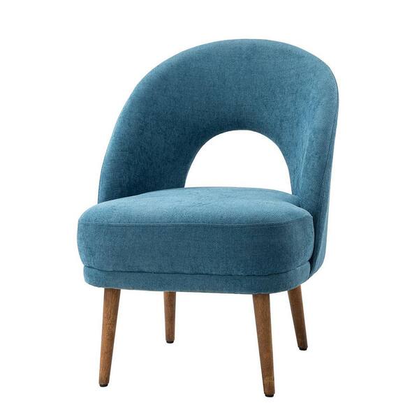 ARTFUL LIVING DESIGN Felisa Blue Side Chair with Wooden Legs LYSN22117 ...