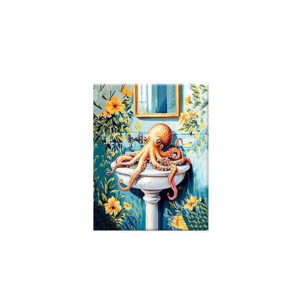 Octopus washing hands watercolor Canvas Pictures, Vintage Floral Sea ...