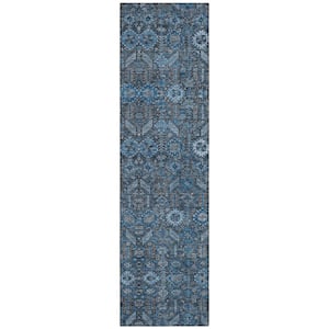 HomeRoots Ivory 2 ft. x 8 ft. Woven Floral Runner Indoor/Outdoor Area ...