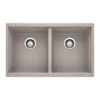 Blanco PRECIS Undermount Granite Composite 29.75 in. 50/50 Double Bowl ...