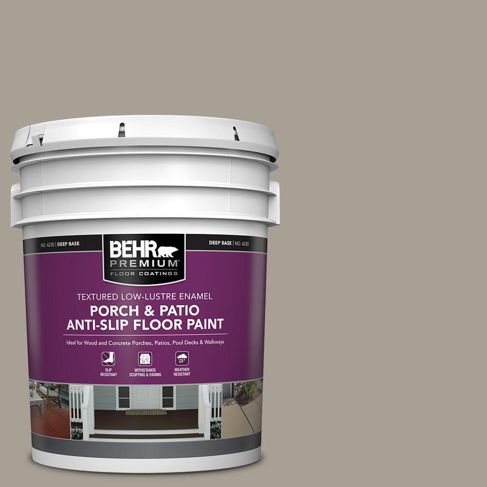BEHR PREMIUM 5 gal. #PPU24-09 True Taupewood Textured Low-Lustre Enamel ...
