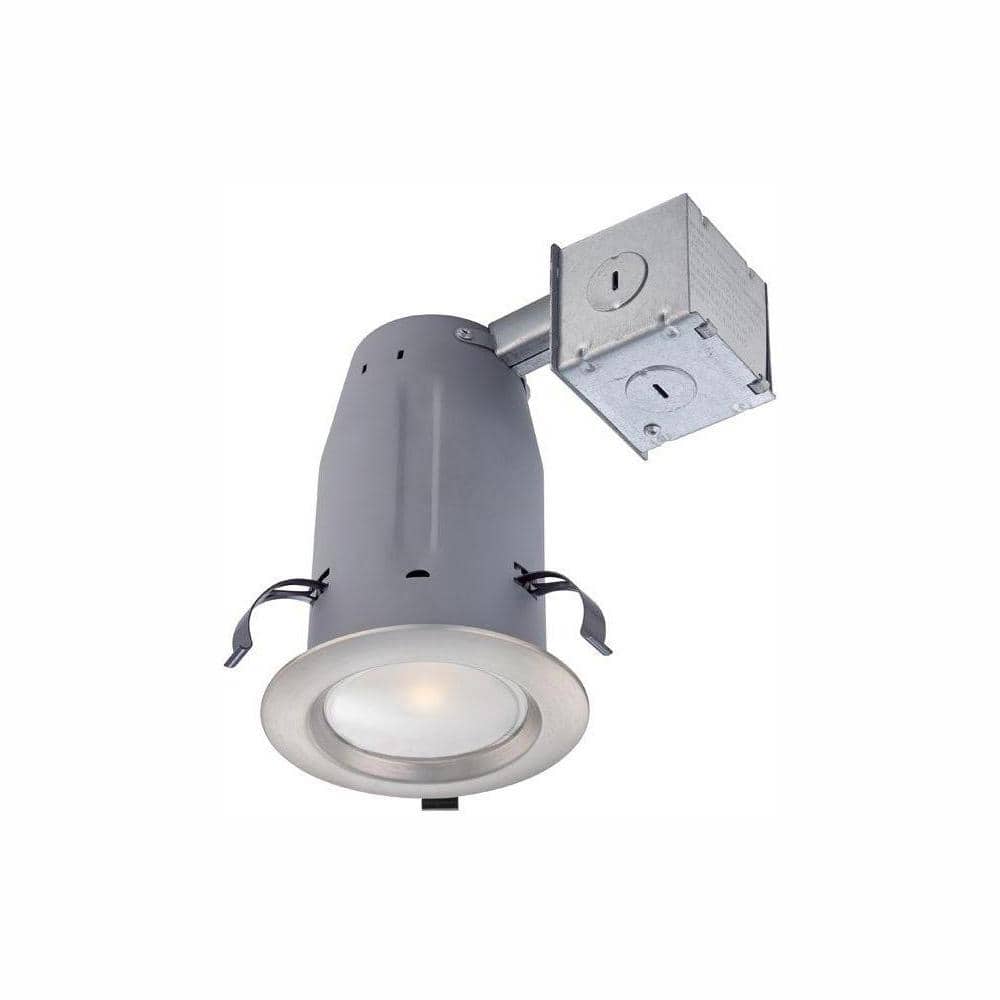 Commercial Electric 3 in. Brushed Nickel LED Recessed Kit ...
