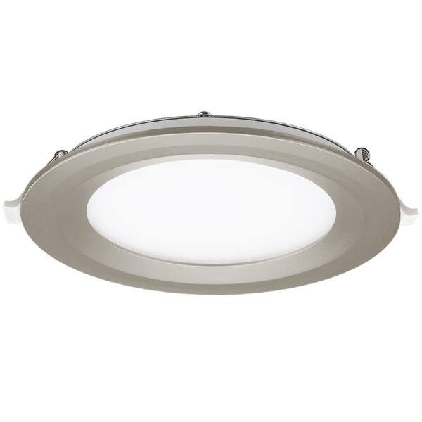 Commercial Electric 6 in. Canless Integrated LED Recessed Light Brushed ...
