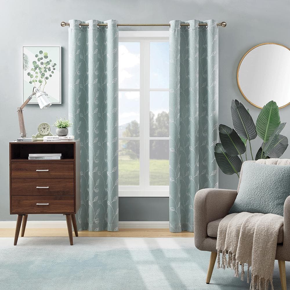 LiGHTSOUT with EnerShield Technology Alona Leaves Embroidery Polyester ...