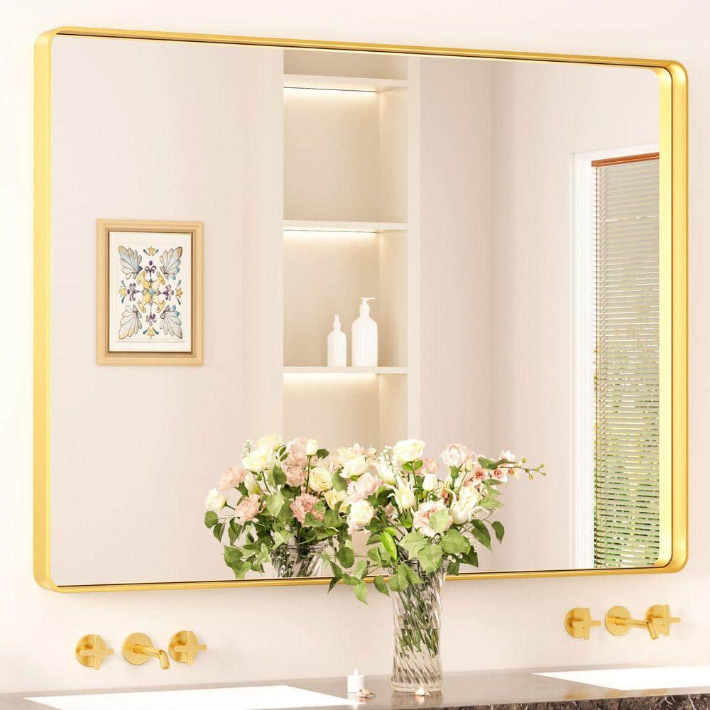 KeonJinn 48 in. W. x 36 in. H Modern Rectangular Aluminum Framed Wall ...