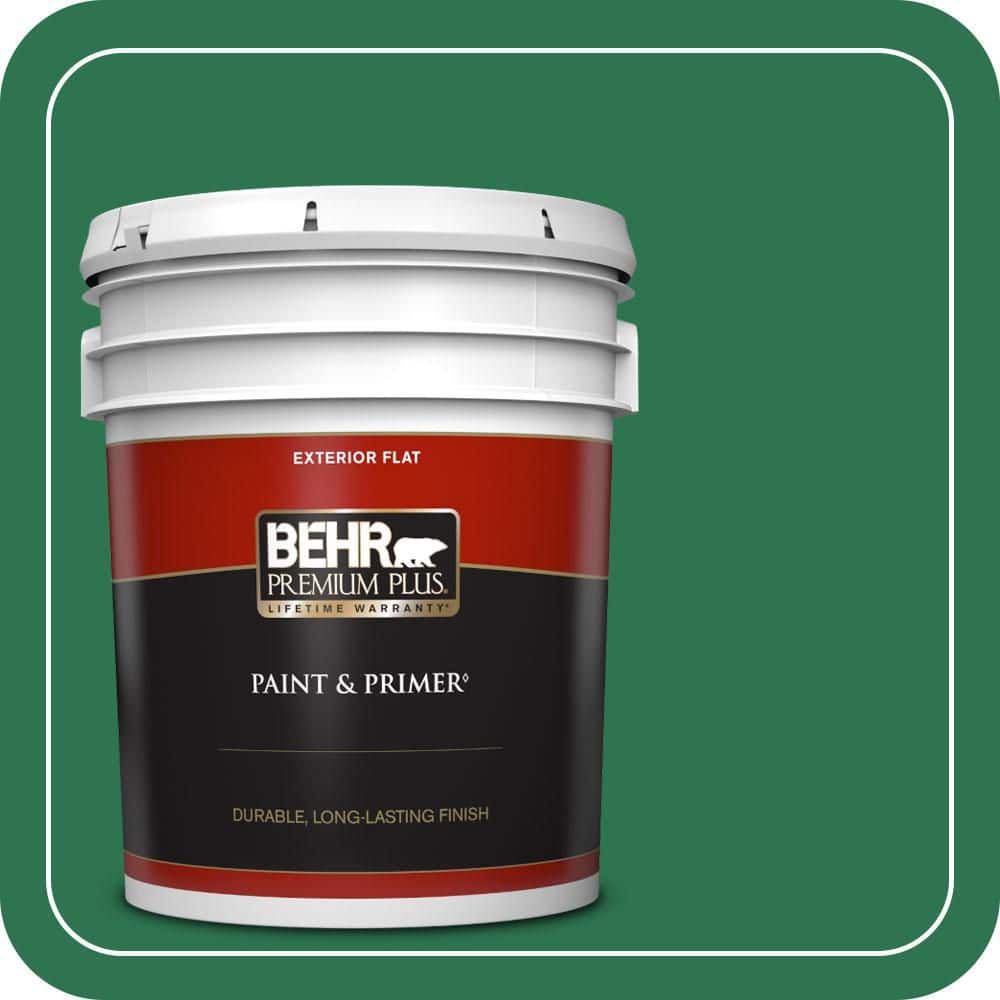 BEHR PREMIUM PLUS 5 gal. #P420-7 Crown Jewel Flat Exterior Paint ...