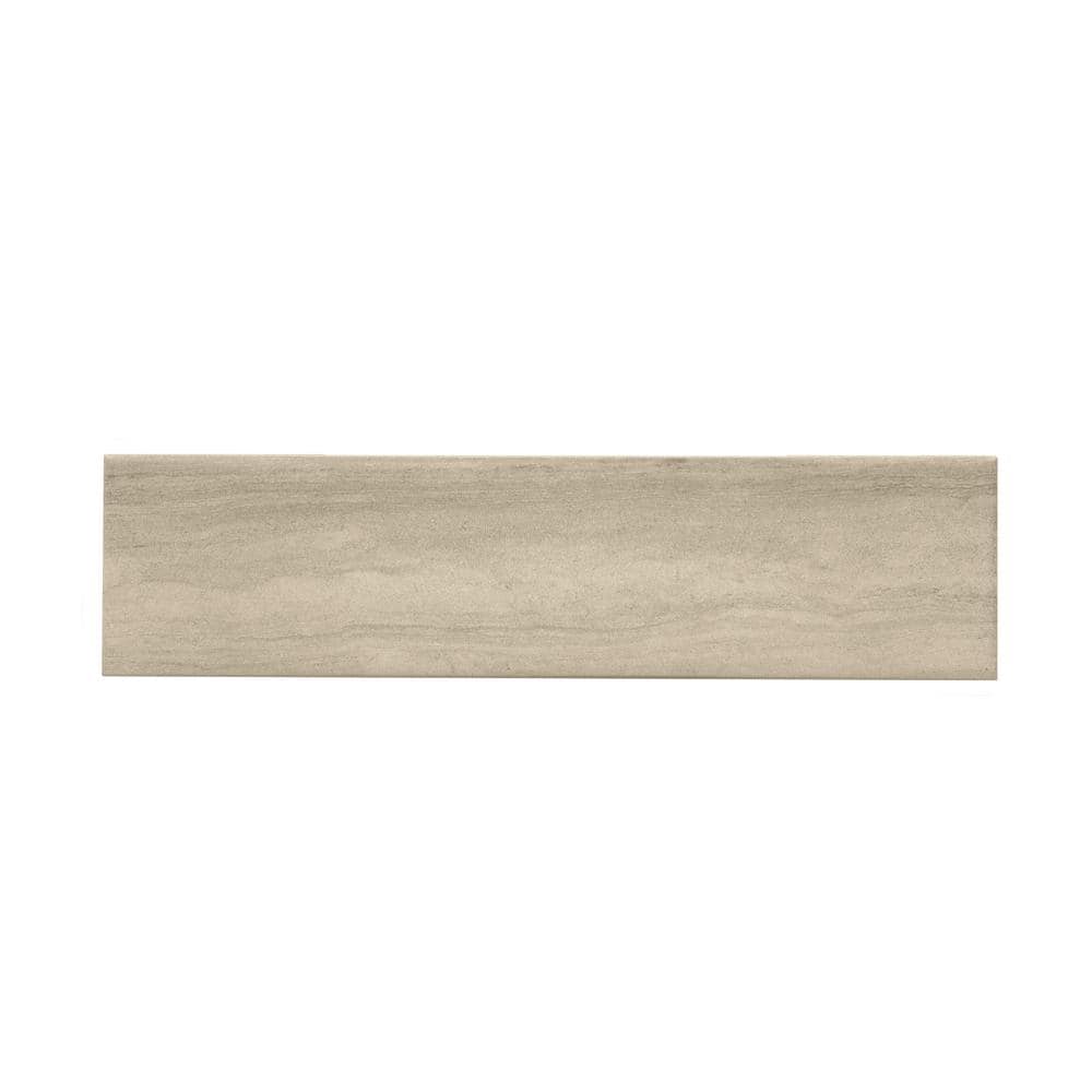 Buy Rivendell Greige Travertine 4 in. x 16 in. Glazed Ceramic Wall Tile ...
