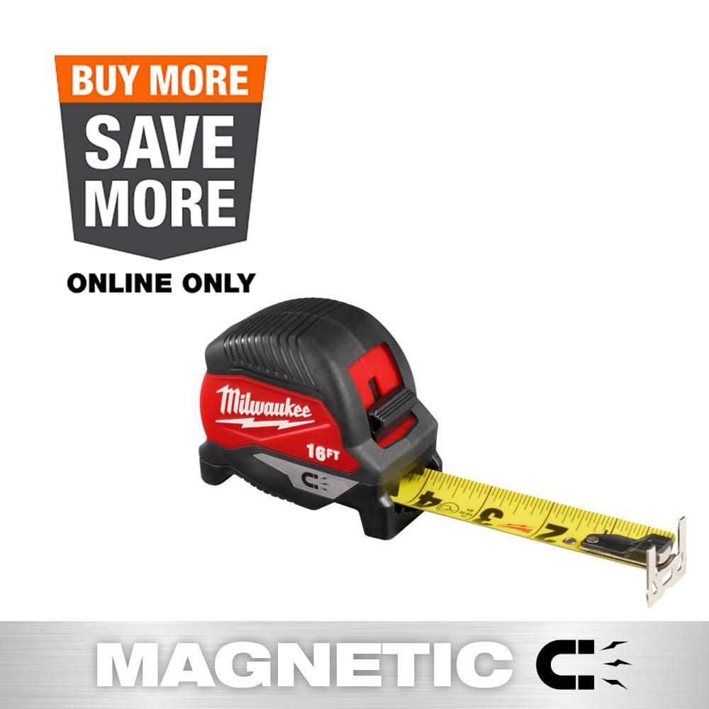 Milwaukee 16 ft. Magnetic Tape Measure 48-22-1016M - The Home Depot
