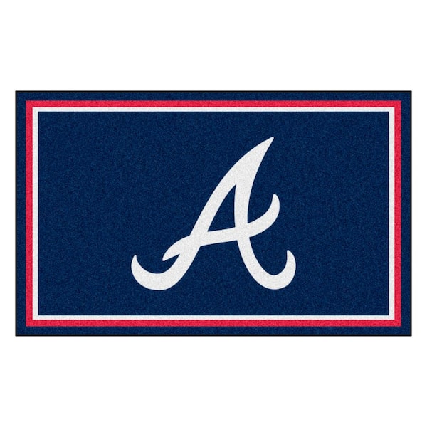 FANMATS Atlanta Braves Navy 4 ft. x 6 ft. Plush Area Rug 29202 - The ...