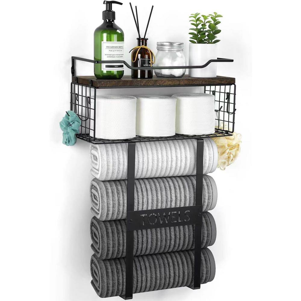Aoibox Modern SPA-Like Vibes Wall Mounted Towel Rack with 4 Detachable ...