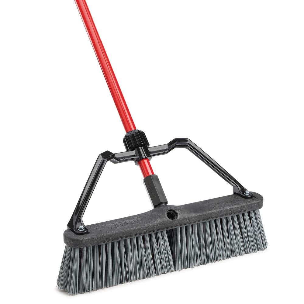 Libman High Power 18 in. Braced Rough Surface Push Broom 2-Pack 2044 ...