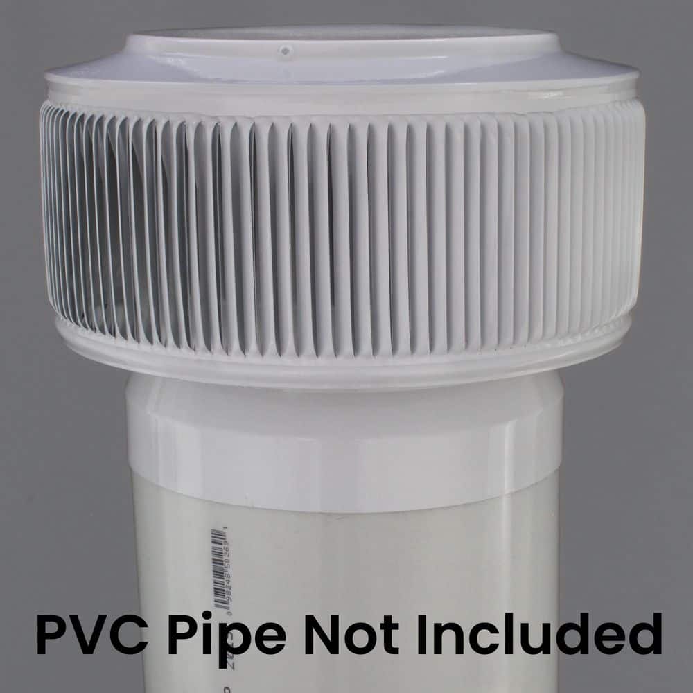 Active Ventilation 6 in. Dia Aura PVC Vent Cap Exhaust with Adapter for ...