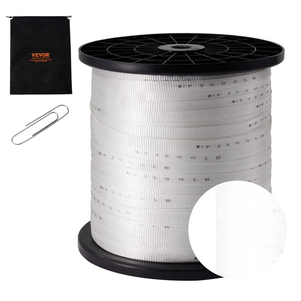 VEVOR Polyester Pull Tape 3/4 in. x 2103 ft. Tensile Tape Flat Rope ...